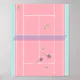 Pink Tennis Court Preppy Modern Tennis Player Poster | Zazzle