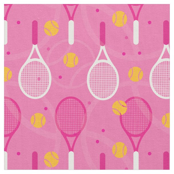 Orange tennis rackets - customize "tile" size fabric | Zazzle