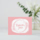 PINK thank you card | Zazzle