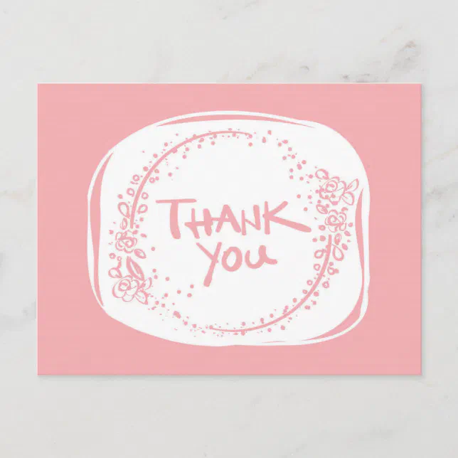 PINK thank you card | Zazzle