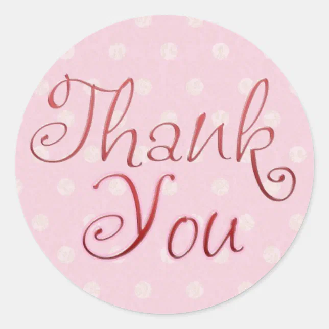 Pink Thank You Sticker | Zazzle