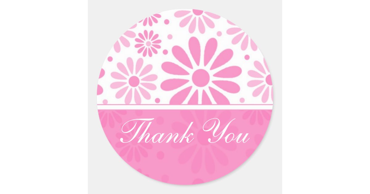 Pink Thank You Stickers | Zazzle
