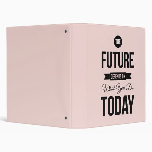 Pink The Future Inspirational Quote Binder | Zazzle