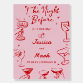 Pink The Night Before Wedding Welcome Sign | Zazzle