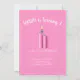 Pink themed 1st birthday invitation with candle | Zazzle