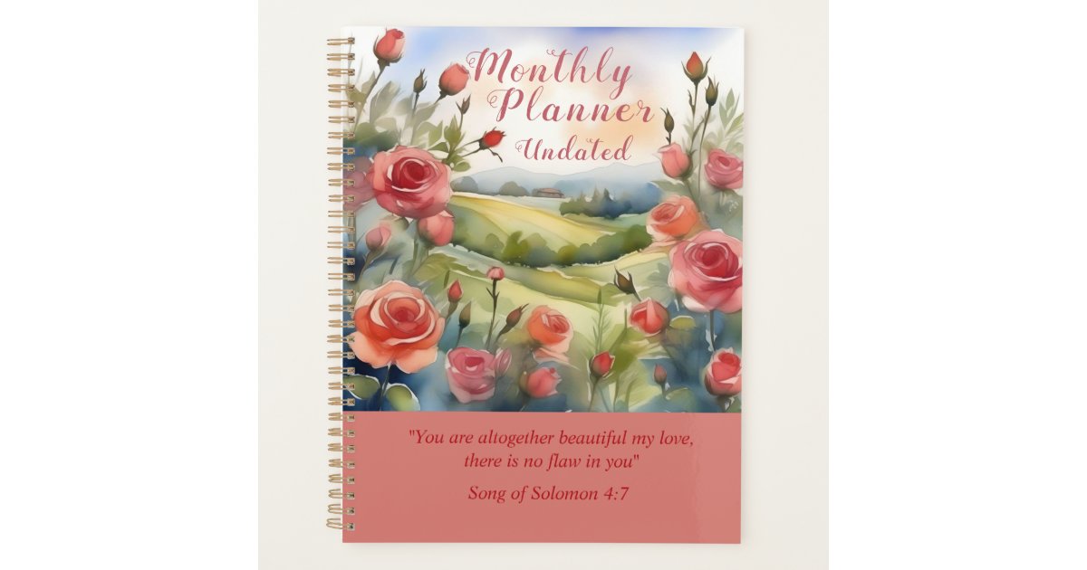 Pink themed Roses Planner | Zazzle