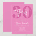 Pink Thirty 30th Thirtieth Birthday Party Invitation | Zazzle
