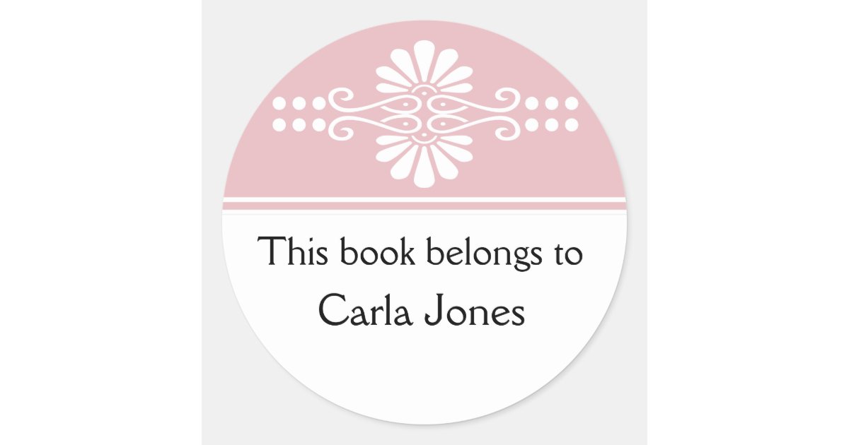 Pink This Book Belongs To Labels | Zazzle