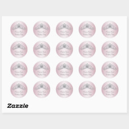 Pink Tiara Pink Princess Stickers | Zazzle