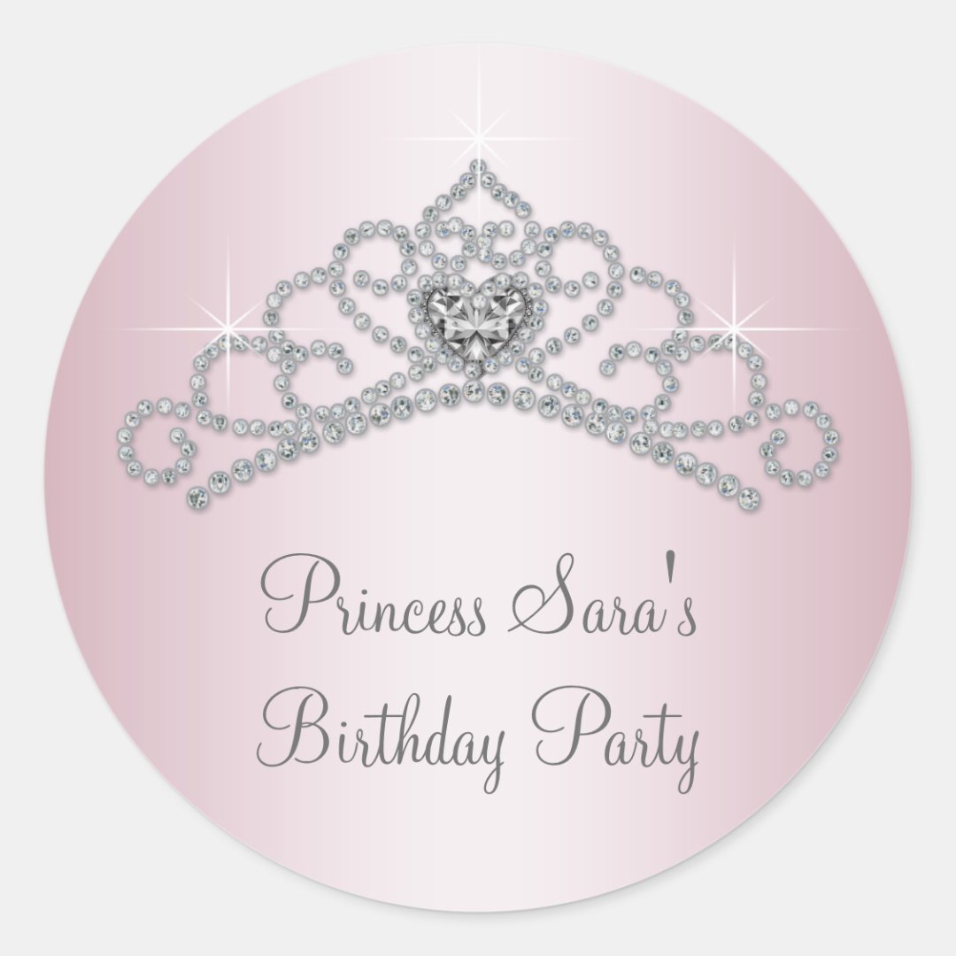 Pink Tiara Pink Princess Stickers | Zazzle