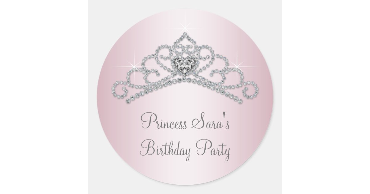 Pink Tiara Pink Princess Stickers | Zazzle
