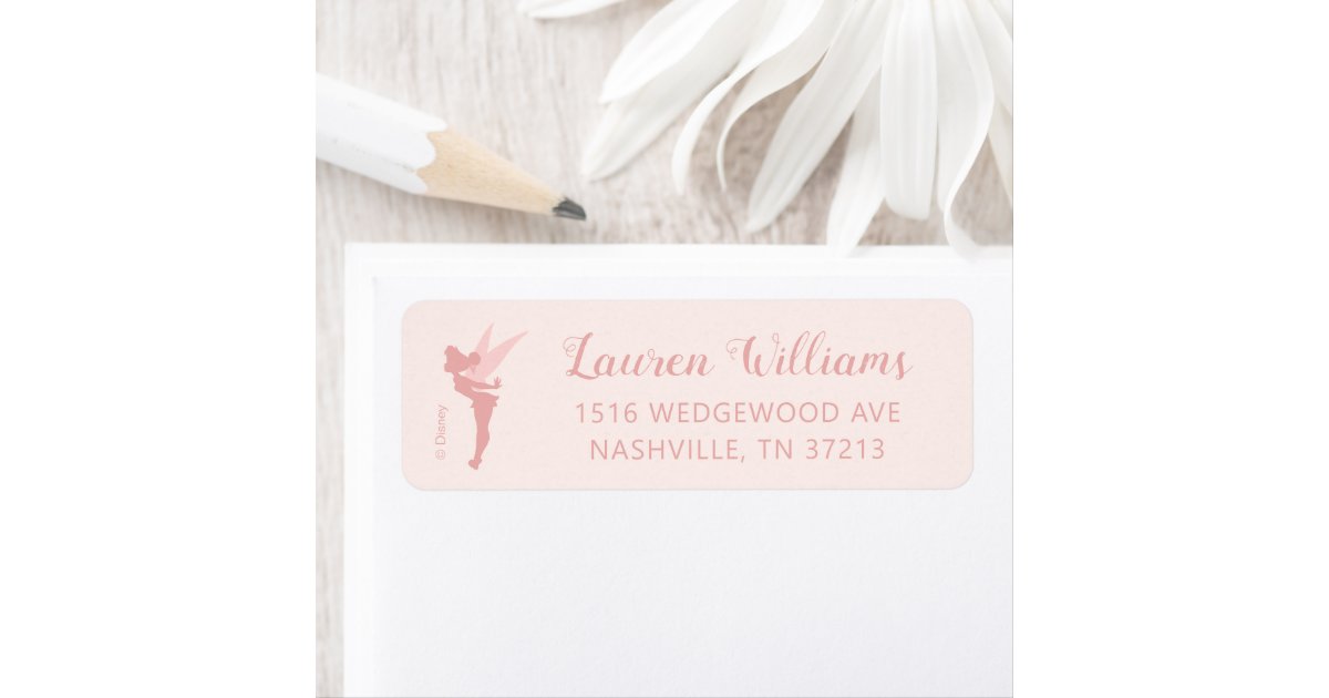 Pink Tinker Bell Baby Shower Label | Zazzle