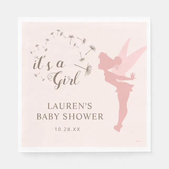 Pink Tinker Bell Baby Shower Napkins | Zazzle