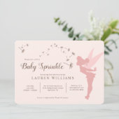 Pink Tinker Bell Girl Baby Sprinkle Invitation | Zazzle