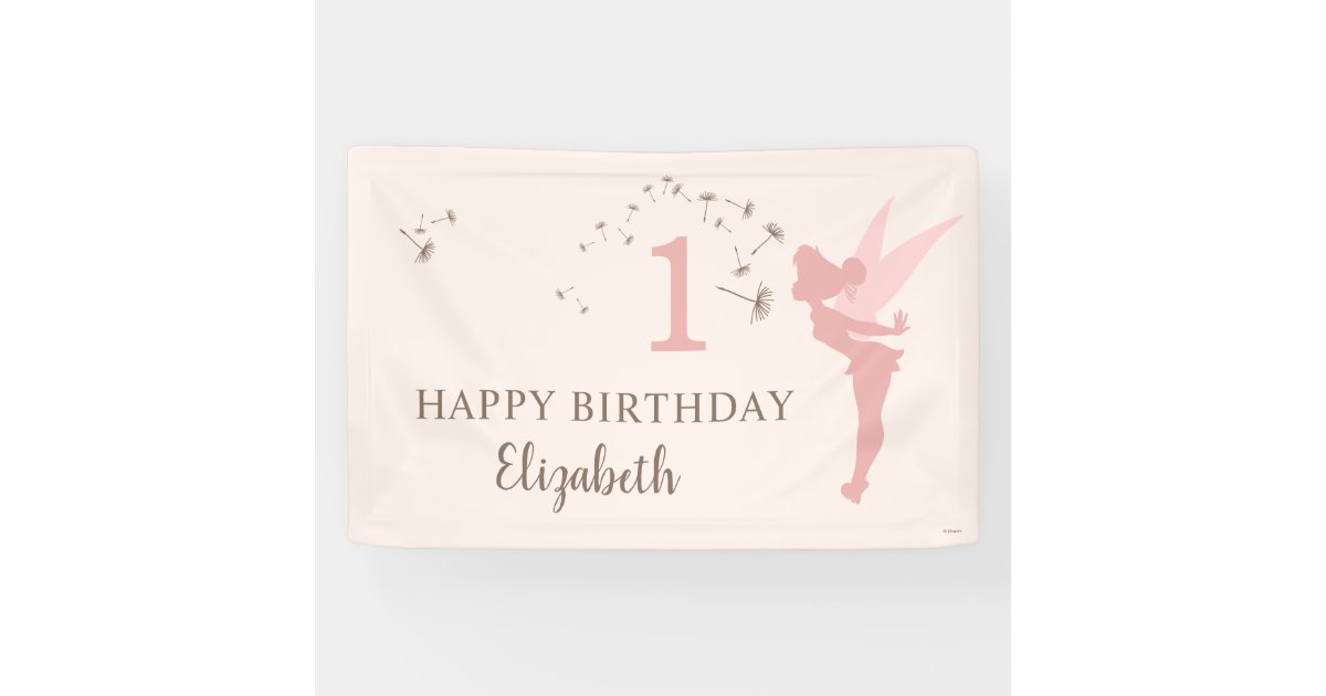 Pink Tinker Bell Girl Birthday Banner | Zazzle