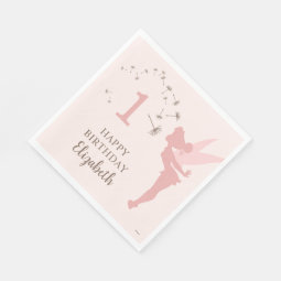 Pink Tinker Bell Girl Birthday Napkins | Zazzle