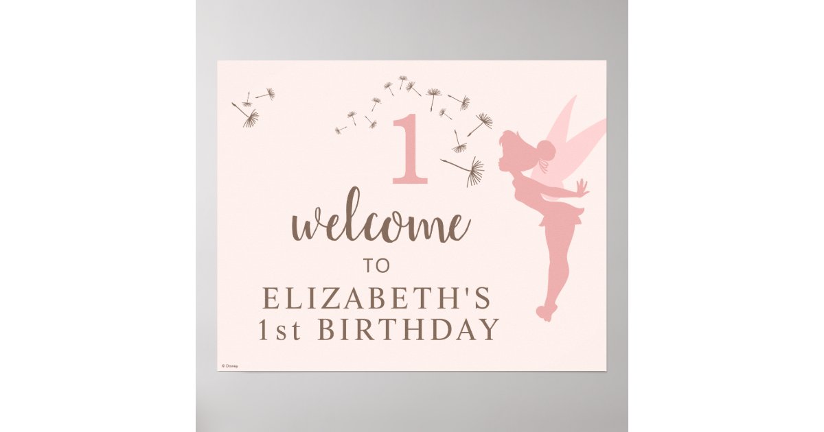 Pink Tinker Bell Girl Birthday Poster | Zazzle