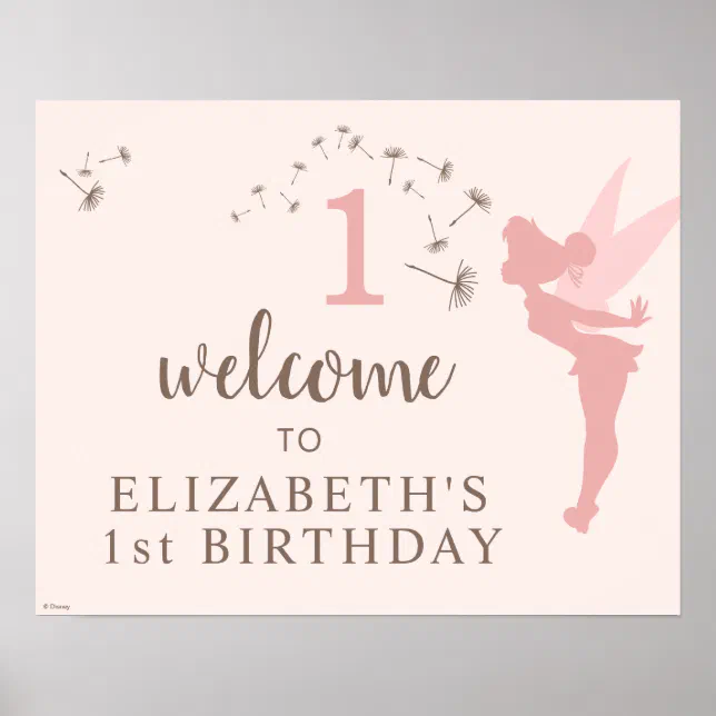 Pink Tinker Bell Girl Birthday Poster | Zazzle