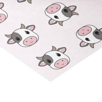 Pink Tissue Paper with Cute Cow pattern | Zazzle