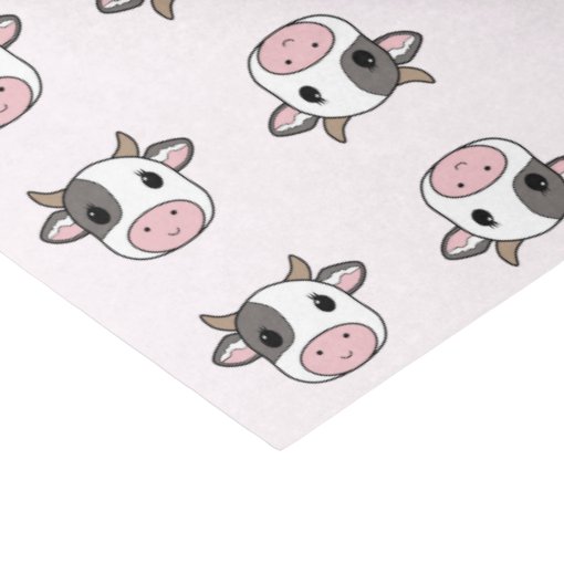Pink Tissue Paper with Cute Cow pattern | Zazzle