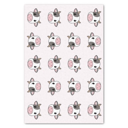 Pink Tissue Paper with Cute Cow pattern | Zazzle