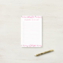 Pink To Do List 4x6 Personalized Post It Notes | Zazzle