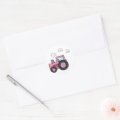 Pink Tractor Classic Round Sticker | Zazzle