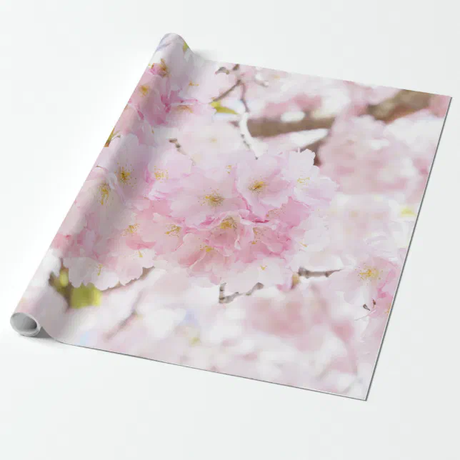 Pink Tree Sakura Cherry Blossom Wrapping Paper | Zazzle