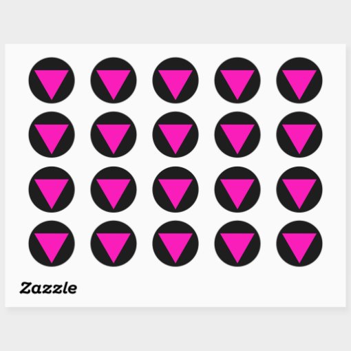 "PINK TRIANGLE" GAY PRIDE CLASSIC ROUND STICKER | Zazzle