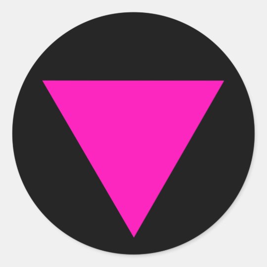 "PINK TRIANGLE" GAY PRIDE CLASSIC ROUND STICKER | Zazzle.com