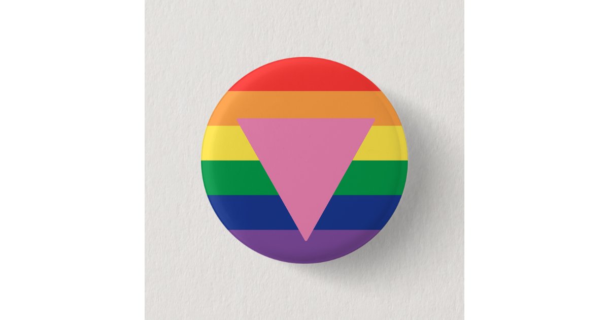 Pink Triangle Pride Flag Button | Zazzle