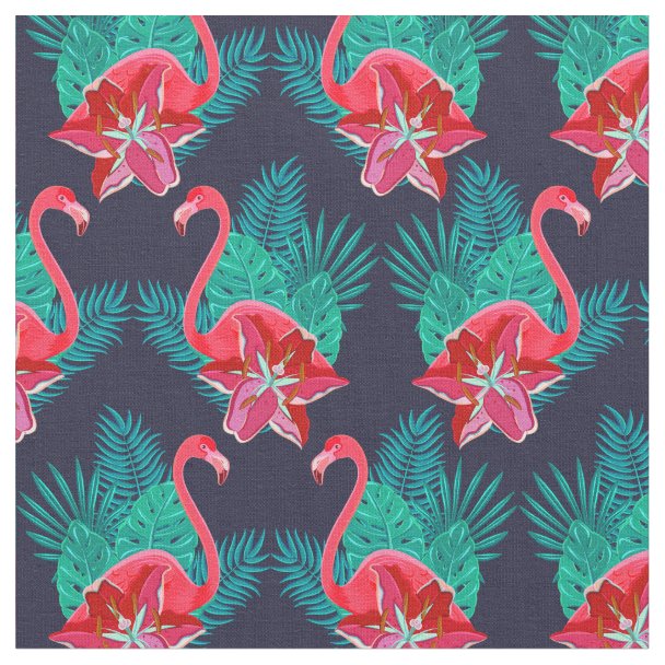 Flamingo Party Fabric | Zazzle