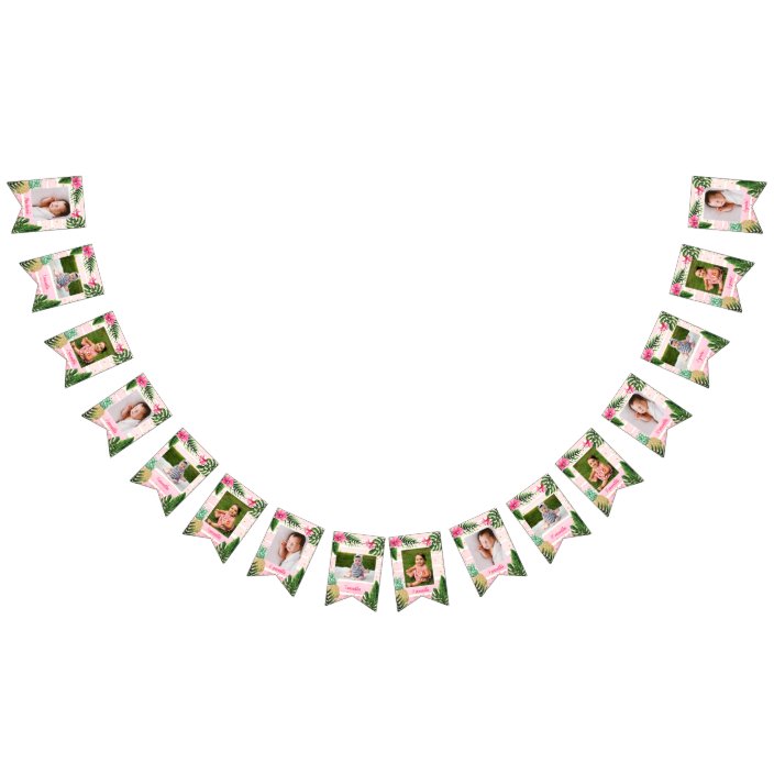 Pink Tropical Monthly Photo Bunting Flags | Zazzle.com