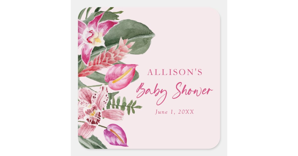 Pink Tropical Sticker | Zazzle