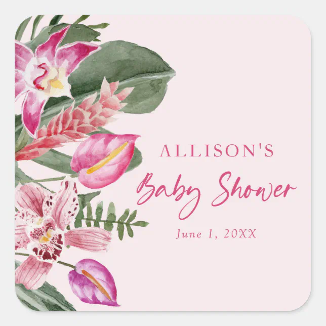 Pink Tropical Sticker | Zazzle