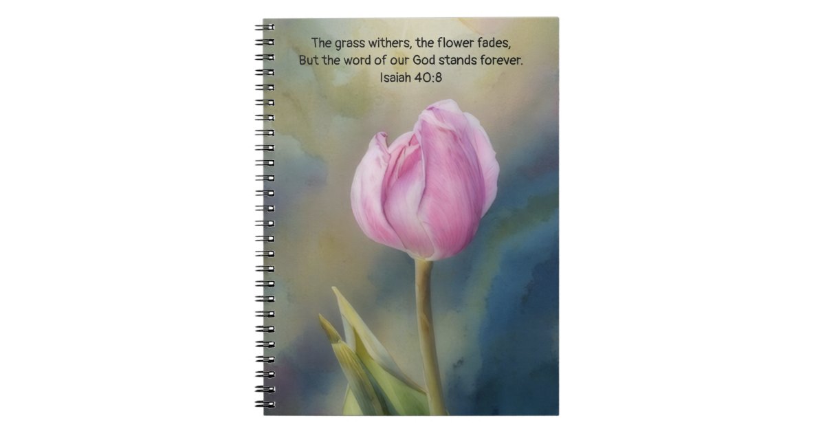 Pink Tulip Bible Verse Faith Prayer Journal | Zazzle