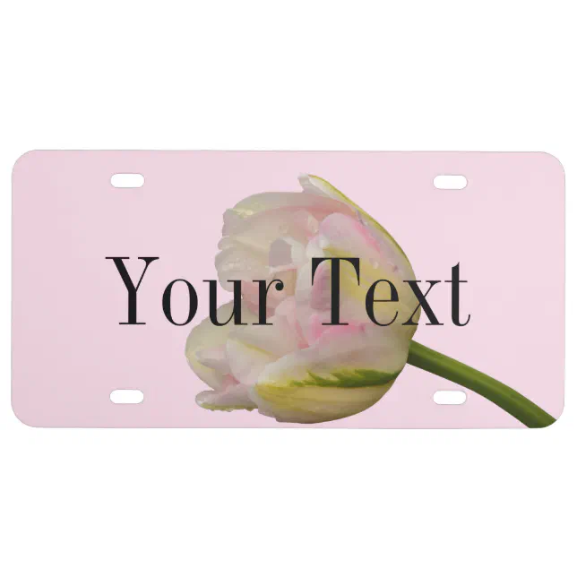 Pink Tulip Custom Front License Plate | Zazzle