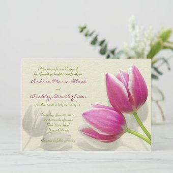 Pink Tulip Wedding Invitation | Zazzle