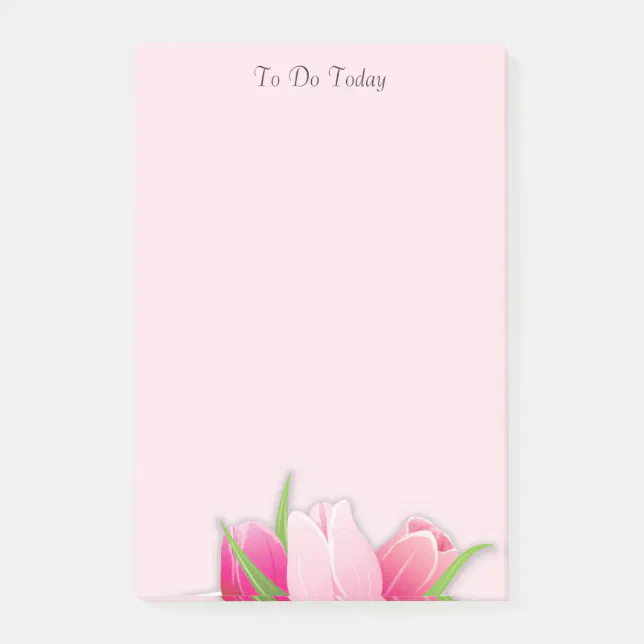 Pink Tulips / Flowers To Do List Post-it Notes | Zazzle