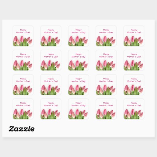 Pink tulips sticker | Zazzle