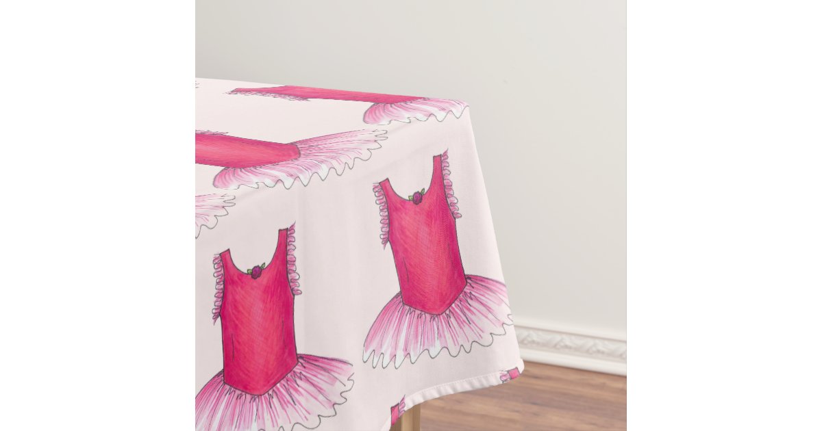 Pink Tutu Ballet Dancer Ballerina Dance Recital Tablecloth | Zazzle