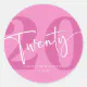Pink Twenty 20th Twentieth Birthday Party Favor Classic Round Sticker ...