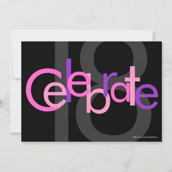 Pink Type 18th Birthday Party Invitation | Zazzle