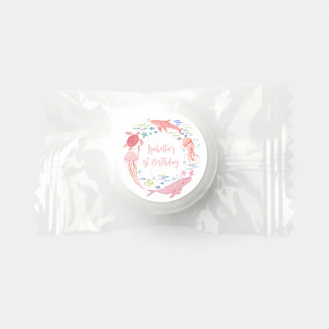 Pink Under The Sea 1st Birthday Life Saver® Mints | Zazzle