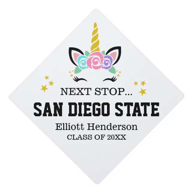 Pink Unicorn College Plans Graduation Cap Topper | Zazzle