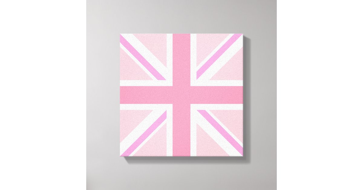 Pink Union Jack/Flag Square Design Canvas Print | Zazzle