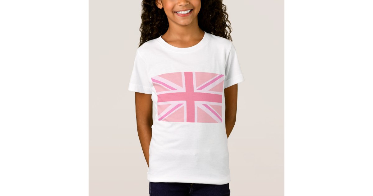 Pink Union Jack/Flag T-Shirt | Zazzle