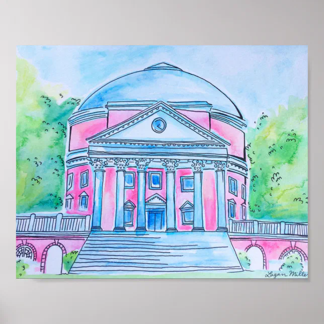 Pink UVA Rotunda Poster | Zazzle