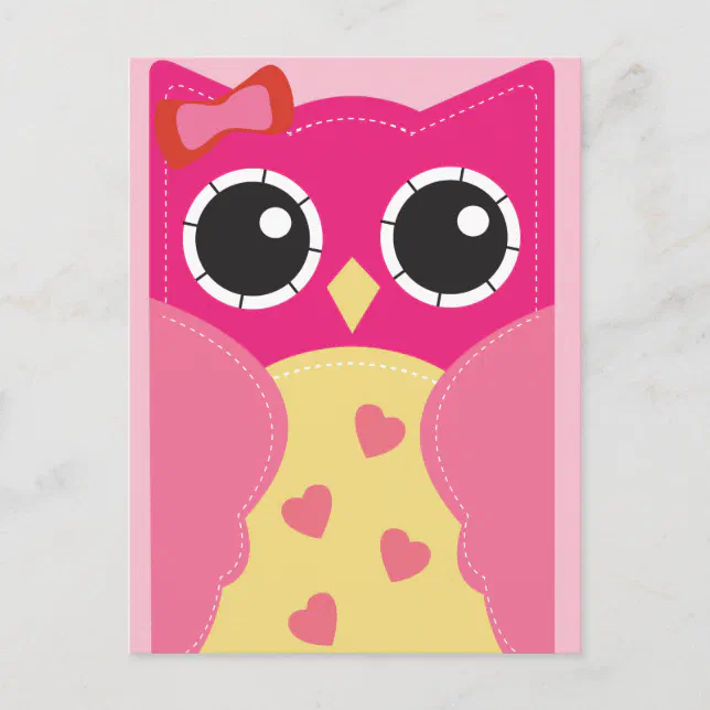 Pink Valentine Owl Classroom Cards for Kids | Zazzle