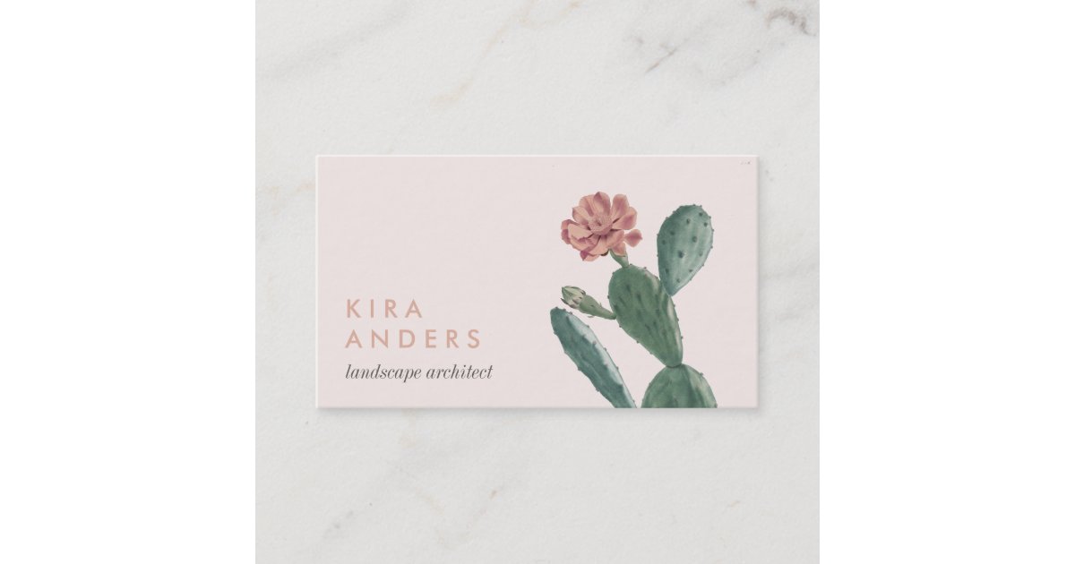 Pink Vintage Cactus Business Cards | Zazzle